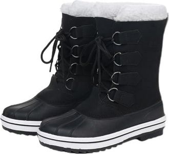Pangolin Bottes dHiver Femme Imperm&eacute;ables Chaudes Fourr&eacute;es Bottes Neige Antid&eacute;rapantes Outdoor &agrave; Lacets pour Froid Pluie Neige Noir 36 EU