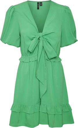 Vero Moda Damen Vmcary Olivia 2/4 Short Dress WVN Ga Kleid, Bright Green, XS EU