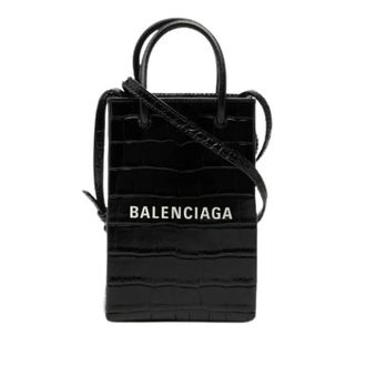 Balenciaga Sac bandouli&egrave;re pr&eacute;-poss&eacute;d&eacute; effet croco - Femme - Pre-owned - Noir - Taille: ONE Size