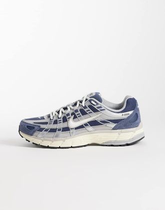 Nike P-6000 - Baskets en daim - Bleu et gris