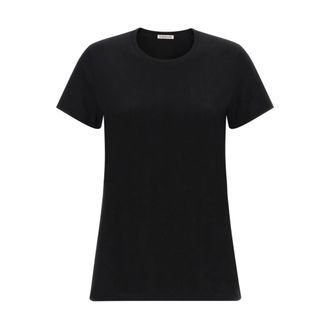 Moncler Logo-Patch T-Shirt aus Baumwolljersey - - Tops - Damen - Schwarzk - XS