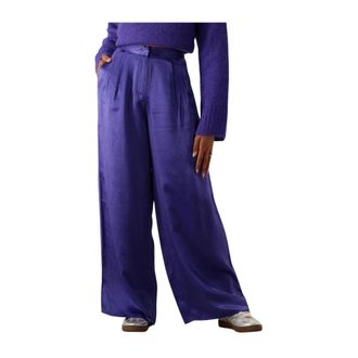 Selected slfselene hw wide pant - - Trousers - Damen - Lila - XS