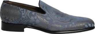 Dolce & Gabbana Homme, Chaussures, Bleu, Taille: 44 EU Mocassins Slip-On en Brocart Floral