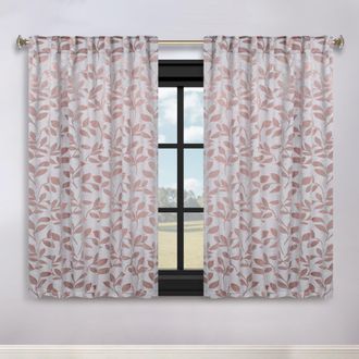 Superior Halbverdunkelungsvorh&auml;nge, Moderne Bl&auml;tter, 132 x 160 cm, mit Stangentaschen-Kopf- und R&uuml;ckenlaschen, Sonnenschutz, Raumverdunkelungsvorh&auml;nge f&uuml;r Schl