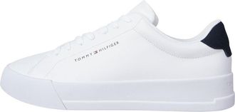 Tommy Hilfiger Herren Court Sneaker Detail Essential aus Leder, Wei&szlig; (White), 42