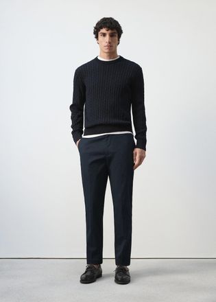 Mango Pantalon Dublino chino slim-fit bleu marine - Homme - 38 - MANGO MAN