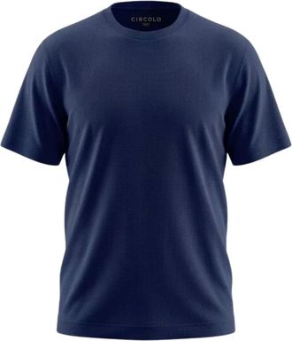 Circolo 1901 Homme, Tops, Bleu, Taille: L T-shirt &agrave; col rond