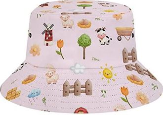 Generic Manoir De LAquarelle-4 Chapeau Soleil Unisexe Chapeau Pêche Pliable Bucket Hat pour Femme Été Plein Air