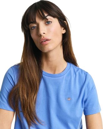GANT Damen Reg Shield Ss T-Shirt T-Shirt, Fresh Blue, XS
