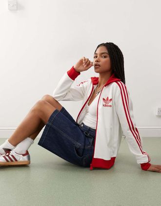 adidas Originals Beckenbauer - Top de surv&ecirc;tement - Blanc et rouge