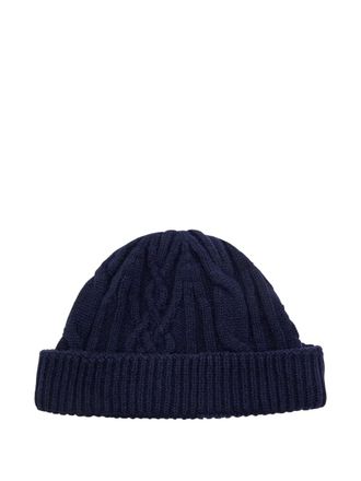 John Smedley bonnet Emerya en maille torsad&eacute;e - Bleu