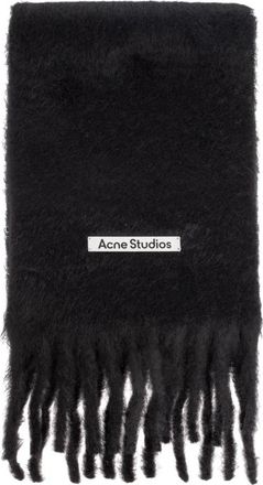 Acne Studios Mohair Logo Scarf - - Accessories - unisex - Schwarzk - ONE SIZE