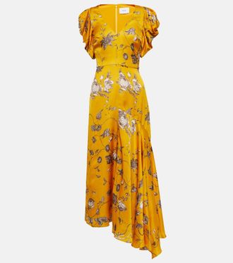 Erdem Robe midi en satin à fleurs