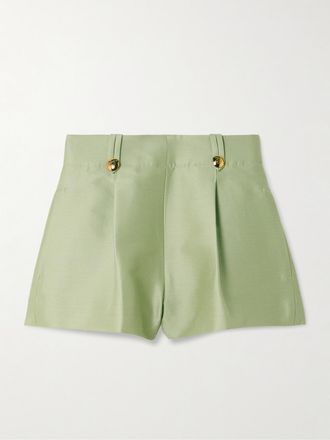 Zimmermann Short En Laine Et Soie M&eacute;lang&eacute;es Luna - Vert