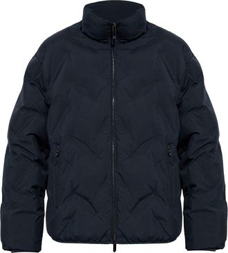 Emporio Armani Gef&uuml;tterte Jacke mit Stehkragen - Blau