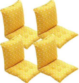 Generic Satz 4/2/1 Stuhlkissen mit R&uuml;ckenteil R&uuml;ckenkissen mit Gurten, Niedriges R&uuml;ckenkissen Gartenstuhl Kissen f&uuml;r St&uuml;hle B&auml;nke in Haus B&uuml;ro Garten Sitzkiss