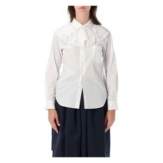 Comme Des Gar&ccedil;ons Chemisier &agrave; volants - Femme - Blouses et Chemises - Blanc - Taille: 38 FR