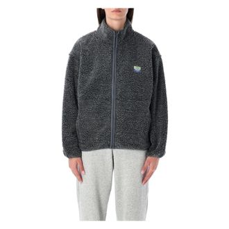 American Vintage Gem&uuml;tliche Teddy Fleece Jacke Aw25 - - Sweatshirts & Hoodies - Damen - Grau - M/L