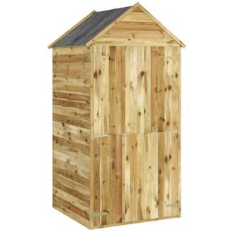 vidaXL Vidaxl - Abri &agrave; outils avec porte 107x107x220 cm Bois de pin impr&eacute;gn&eacute;