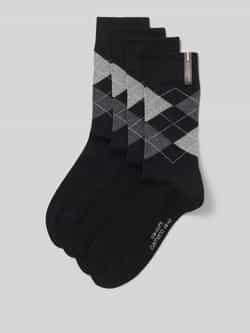 Camano Socken aus Baumwoll-Mix mit Logo-Stitching im 4er-Pack
