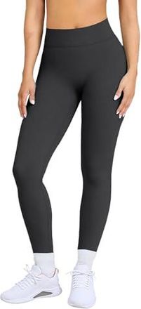 Generic Legging en tricot pour femme avec taille, respirant, pour les activit&eacute;s de plein air comme la course, le fitness et le yoga, gris fonc&eacute;, XXL