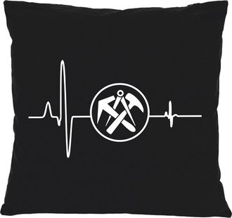 Spass Kostet Kissen mit Spruch und F&uuml;llung Dekokissen Dachdecker Herzschlag