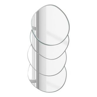 Butlers 4er Set Spiegeluntersetzer organisch 12x11cm Glas Mirror | modernes Dekotablett | Elegante Kerzenablage | Untersetzer f&uuml;r Tische & Anrichten