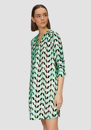 s.Oliver Minikleid Kleid Gemustertes Kleid mit Faltendetails