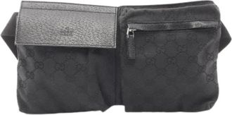 Gucci unisex, Pre-owned, Noir, Taille: ONE Size Sac Banane Vintage en Toile Pre-owned