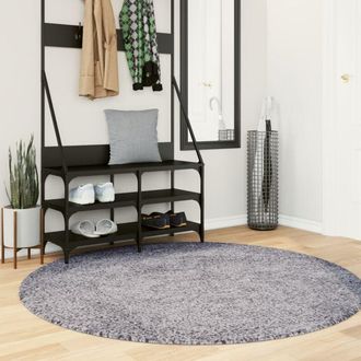 vidaXL Vidaxl - Tapis shaggy pamplona poils longs moderne bleu &oslash; 200 cm