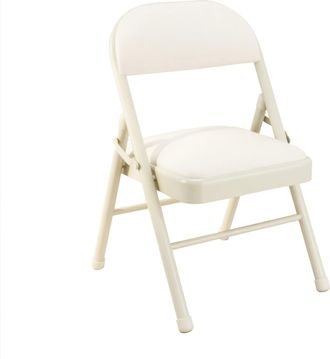 Generic Folding Chair - 1 Pack Easy No Installation, Stackable Steel Frame for Indoor/Outdoor Use, Portable Commercial Seating for Cafes & Restaurants - White