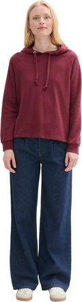 Tom Tailor Damen 1042827 Basic Hoodie mit Kapuze, 35736-Deep Wine Red, S