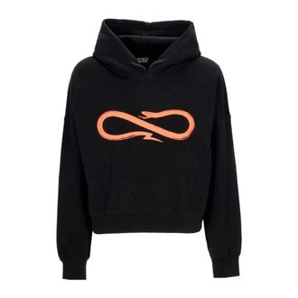 PROPAGANDA Schwarzer Cropped Logo Hoodie - - Sweatshirts & Hoodies - Damen - Schwarzk - L