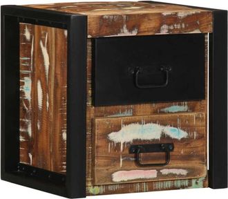 vidaXL Nachttisch Mehrfarbig 40x35x40 cm Altholz Massivholz - Vidaxl