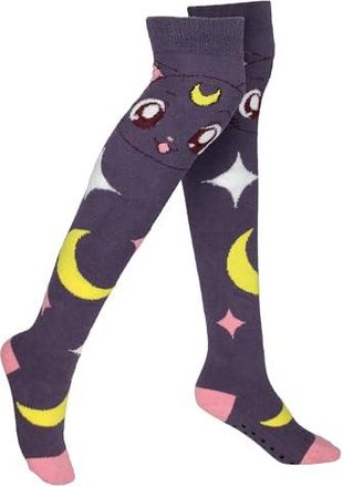 Bioworld Sailor Moon Crystal Chaussettes hautes antid&eacute;rapantes pour femme Motif personnage Luna, violet, taille unique