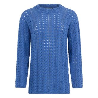 Moorer Spitzenpullover - - Knitwear - Damen - Blau - XS