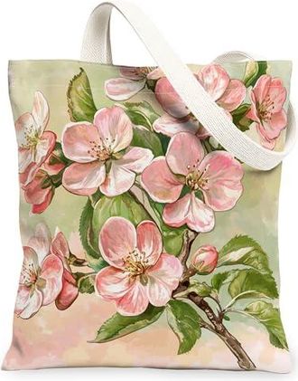 Generic Sac fourre-tout en toile r&eacute;utilisable pour le shopping, 33 x 38 cm, joli sac d&eacute;picerie r&eacute;utilisable pour femme, jardin, plantes, plage, esth&eacute;tique, d&eacute;