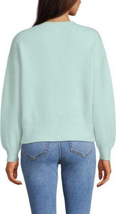 Lands End Wool Touch Pullover mit gerolltem Ausschnitt, Damen, Gr&ouml;&szlig;e:36-38 regular, Blau, by Lands End