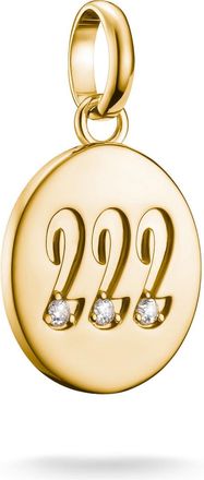 Thomas Sabo Thomas Sabo Charm Club Connect Charm-Anhänger Engelzahl 222 mit Steinen 18k Vergoldung Recyceltes 925 Silber CC1249-414-14