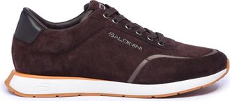 Baldinini Baskets en Daim avec Plaque Logo - Homme - Chaussures - Brun - Taille: 40 EU