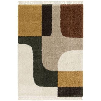 Sweeek Tapis intérieur shaggy motif géométrique multicolore avec franges Will 160 x 230 cm