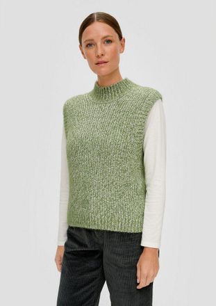 s.Oliver Rundhalspullover Strickpullunder Pullunder aus Rippstrick