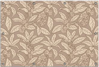 Wallario Outdoor-Poster f&uuml;r Garten oder Balkon Florales Muster, Motivbanner Gr&ouml;&szlig;e: ca. 80 x 120 cm, Outdoor-Bild