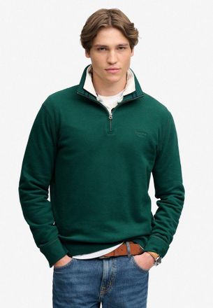 Superdry Sweatshirt ESSENTIAL SERIF LOGO HALF ZIP Baumwollmischung