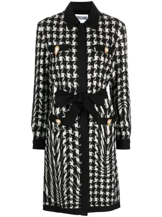 Moschino robe-chemise &agrave; motif pied-de-poule - Noir