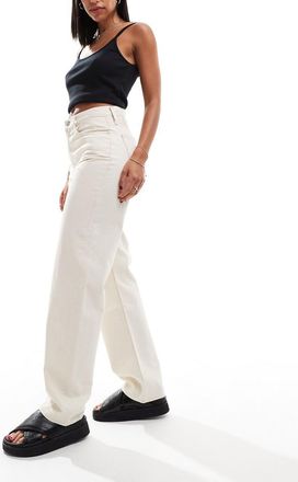 Calvin Klein Jeans Jean ample &agrave; taille haute - &Eacute;cru-Blanc