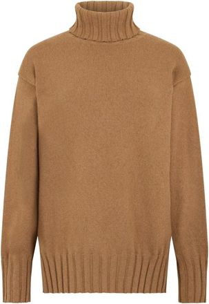 Malo Femme, Pulls, Brun, Taille: 38 FR Pull &agrave; col montant