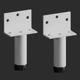 Generic Sofa Beistelltisch F&uuml;&szlig;e, 2er-Set Verstellbare M&ouml;belbeine Aus Metall, Mit Schrauben F&uuml;r Schrank- Und Tischbeine, Kommoden, Betten, St&uuml;hle, Schr&auml;nke(Wei