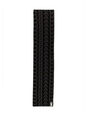 Marc Jacobs Monogram Knit Wool Scarf - Gray