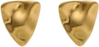 Dansk Copenhagen Femme, Accessoires, Jaune, Taille: ONE Size Frida Waterproof 18K Gold Plated Post Earring - Brushed Stainless Steel